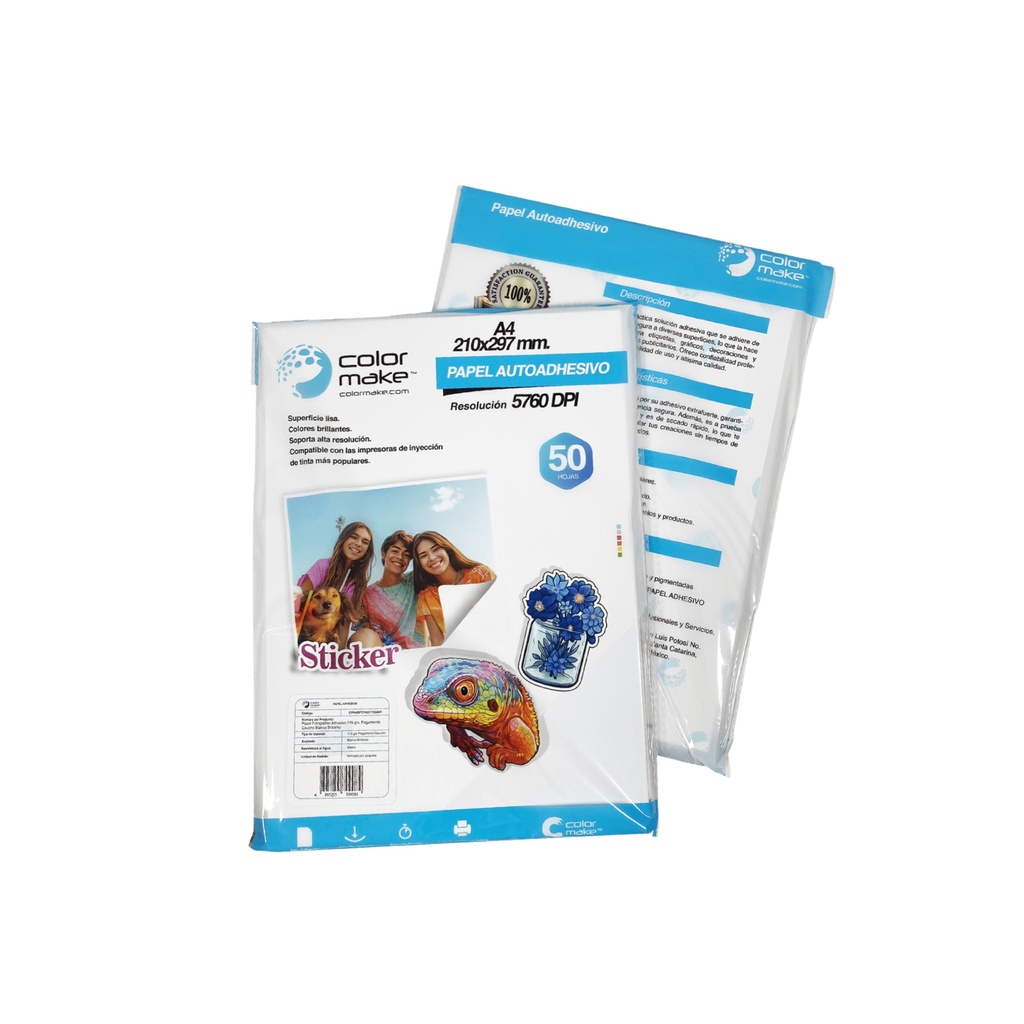 PAPEL ADHESIVO GLOSSY COLORMAKE | Vision Arte Panama